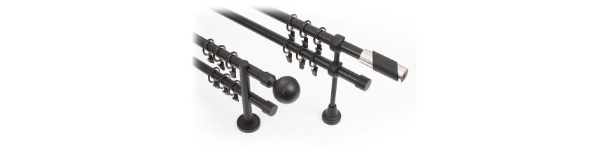 Garniže Magic Ø19 mm čierne mat dvojité - e-Garnize